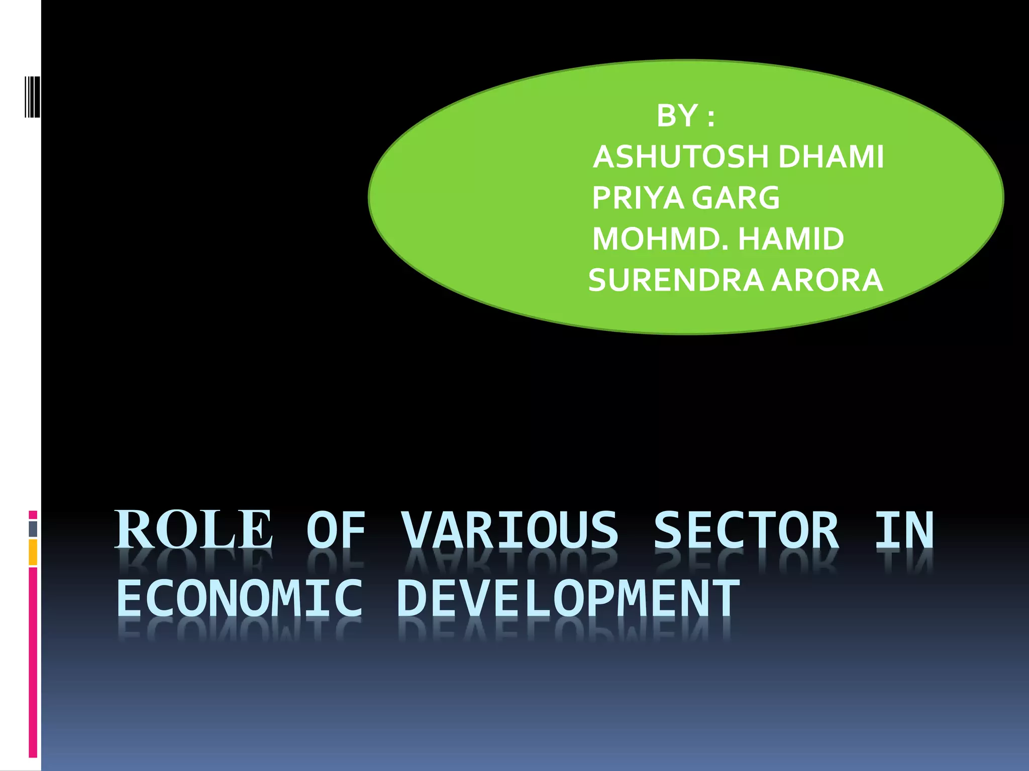 Role of various sector in economic development copy | PPT