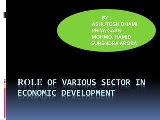 Role of various sector in economic development copy | PPTX