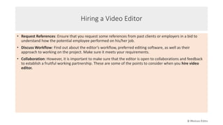Role of Video Editing in the Making of Documentary Films.pptx