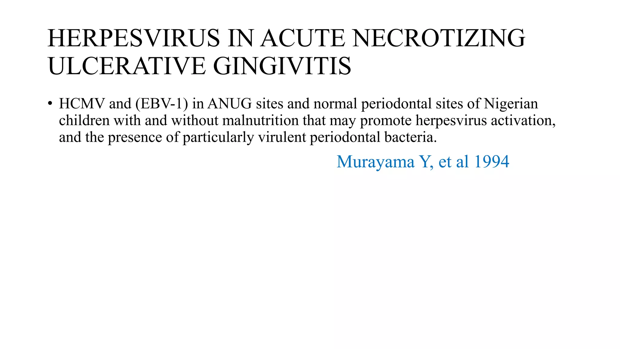 Role of virus in periodontal disease | PPTX