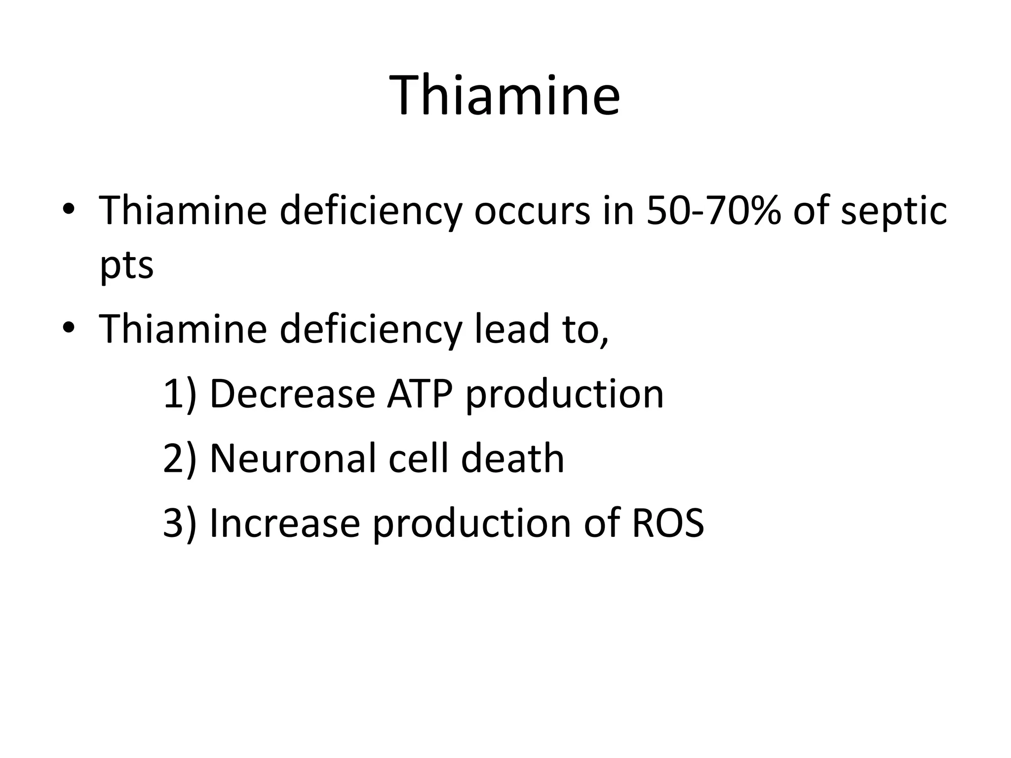Role of vitamin c and thiamine in sepsis | PPTX | Blood Disorders ...