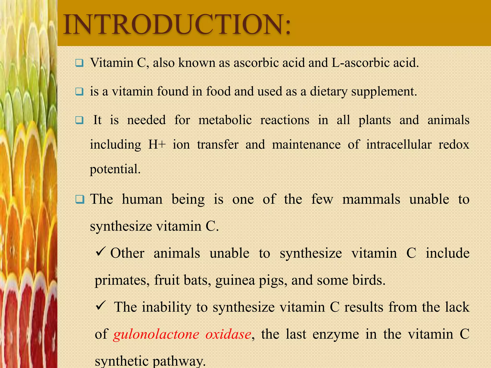 Role of vitamin c in immunity | PPTX