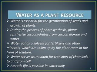 Role of water in Distribution of plants | PPTX