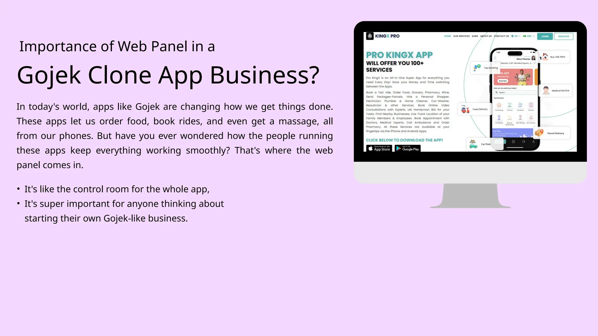 Role of Web Panel in a Gojek Clone App.pptx | Internet for Beginners ...