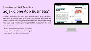 Role of Web Panel in a Gojek Clone App.pptx | Internet for Beginners | Internet