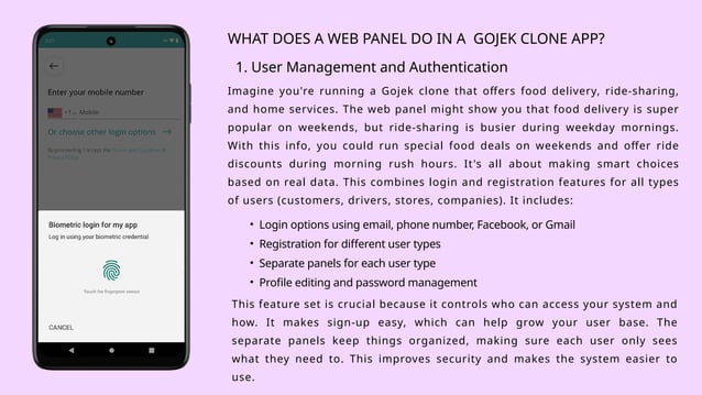 Role of Web Panel in a Gojek Clone App.pptx | Internet for Beginners ...