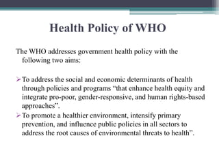 Role of who in pharmaceutical management | PPTX