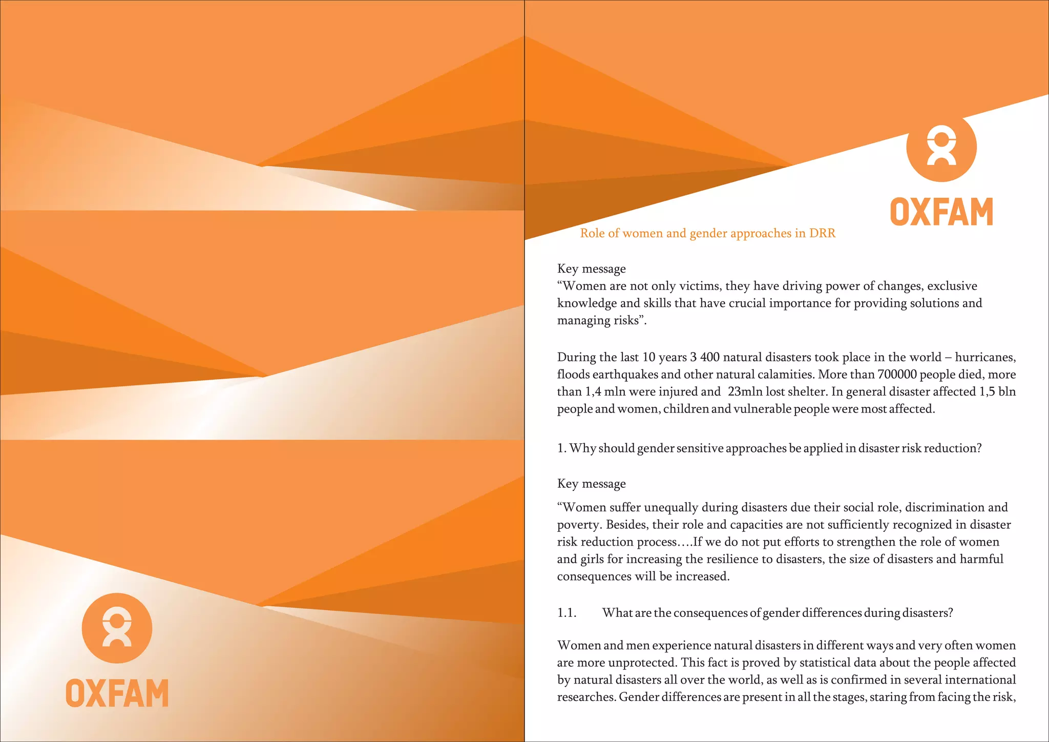 Role of Women and Gender Approaches in DRR | PDF