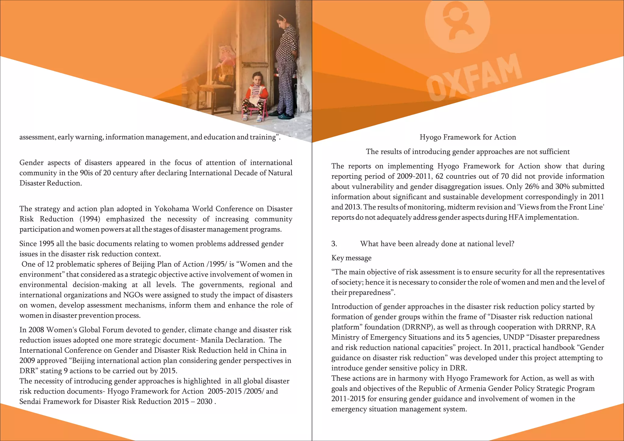 Role of Women and Gender Approaches in DRR | PDF