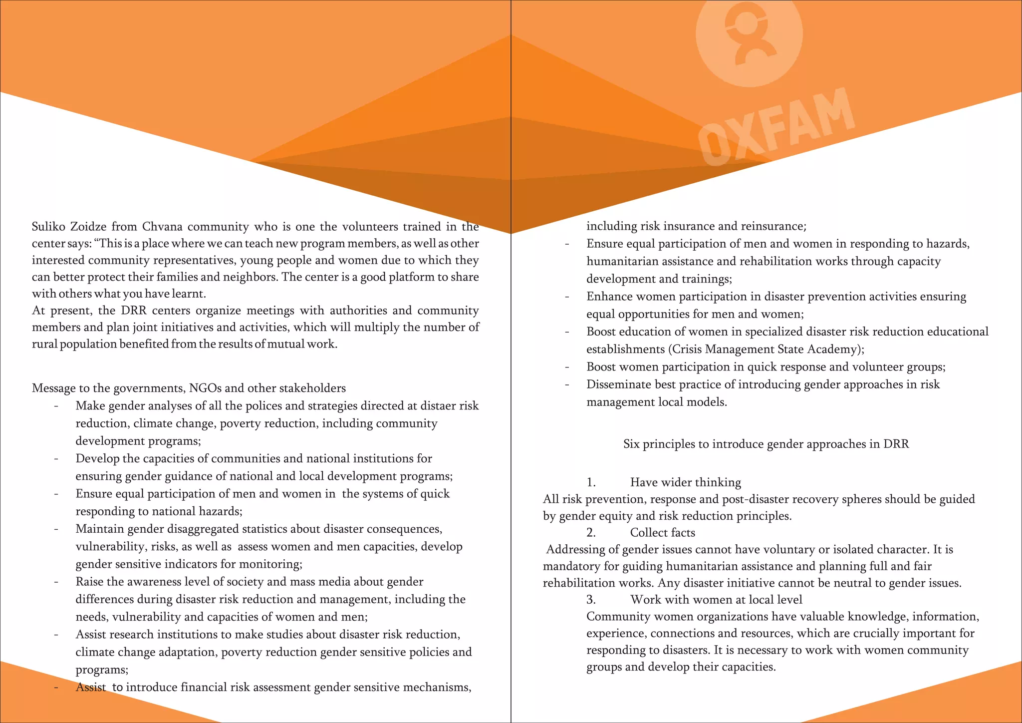 Role of Women and Gender Approaches in DRR | PDF