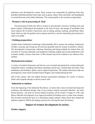 Role of women in development | DOCX