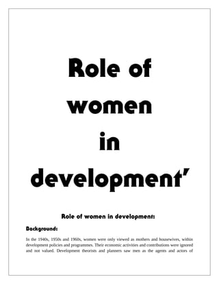 Role of women in development | DOC