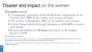 Role of women in disaster management Experience from Asia and Africa ...