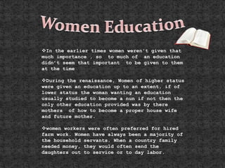 Role Of Women In The Renaissance Period | PPTX