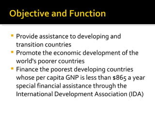 Role of world bank in developing countries--By Akshay Samant | PPT