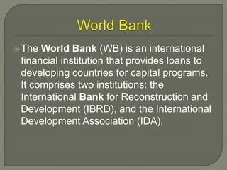 Role of world bank in pakistan | PPT