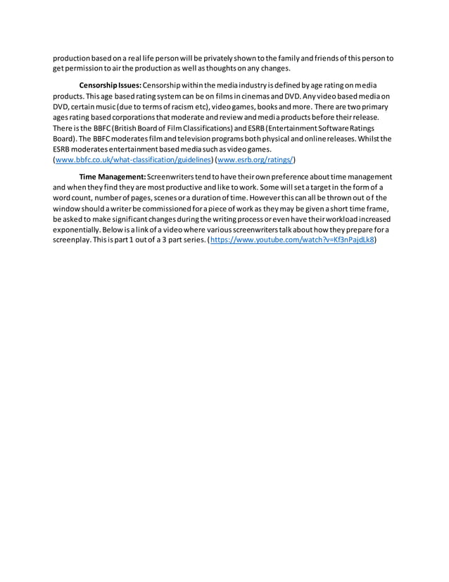 Role of Writer and the Commissioning Process | DOCX | Screenwriting ...