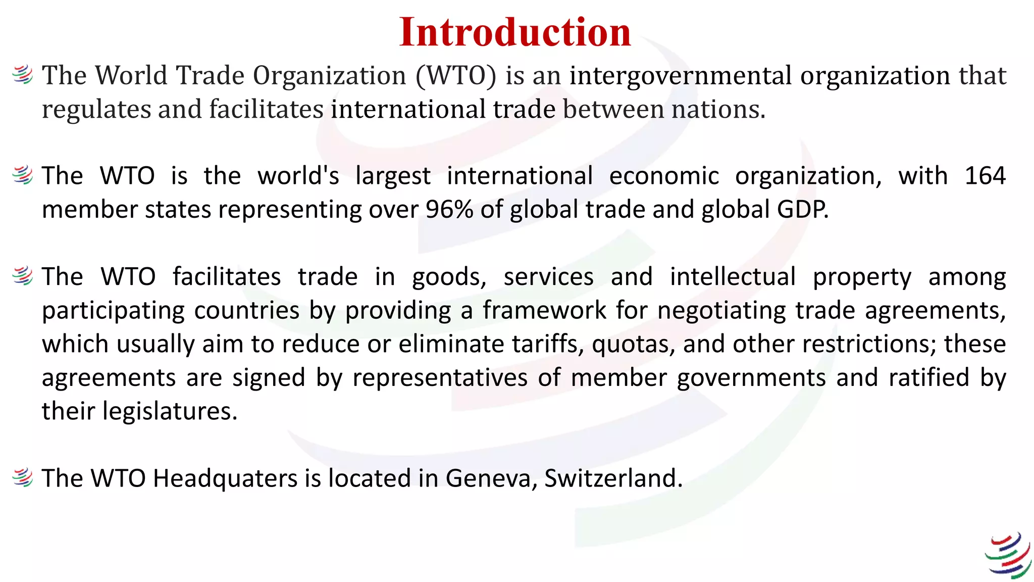 Role of World Trade Organization in fisheries | PPTX