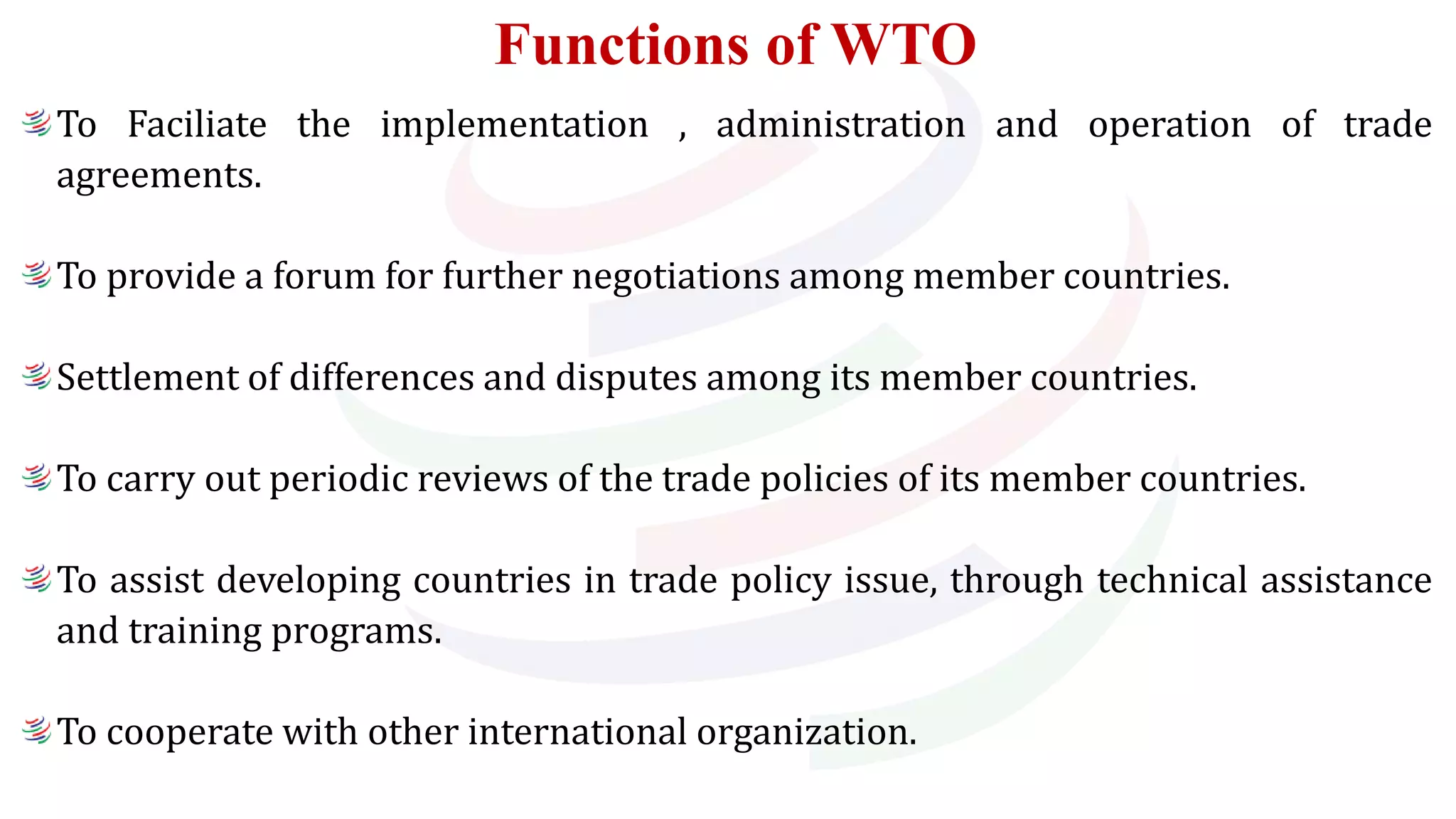 Role of World Trade Organization in fisheries | PPTX