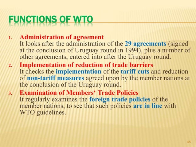 Role of wto in marketing | PPTX | Business Administration | Business