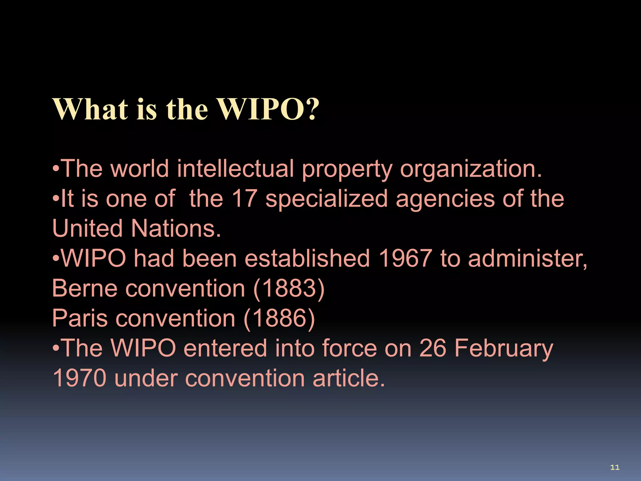 Role of wto wipo & epo in patent pre simple | PPTX