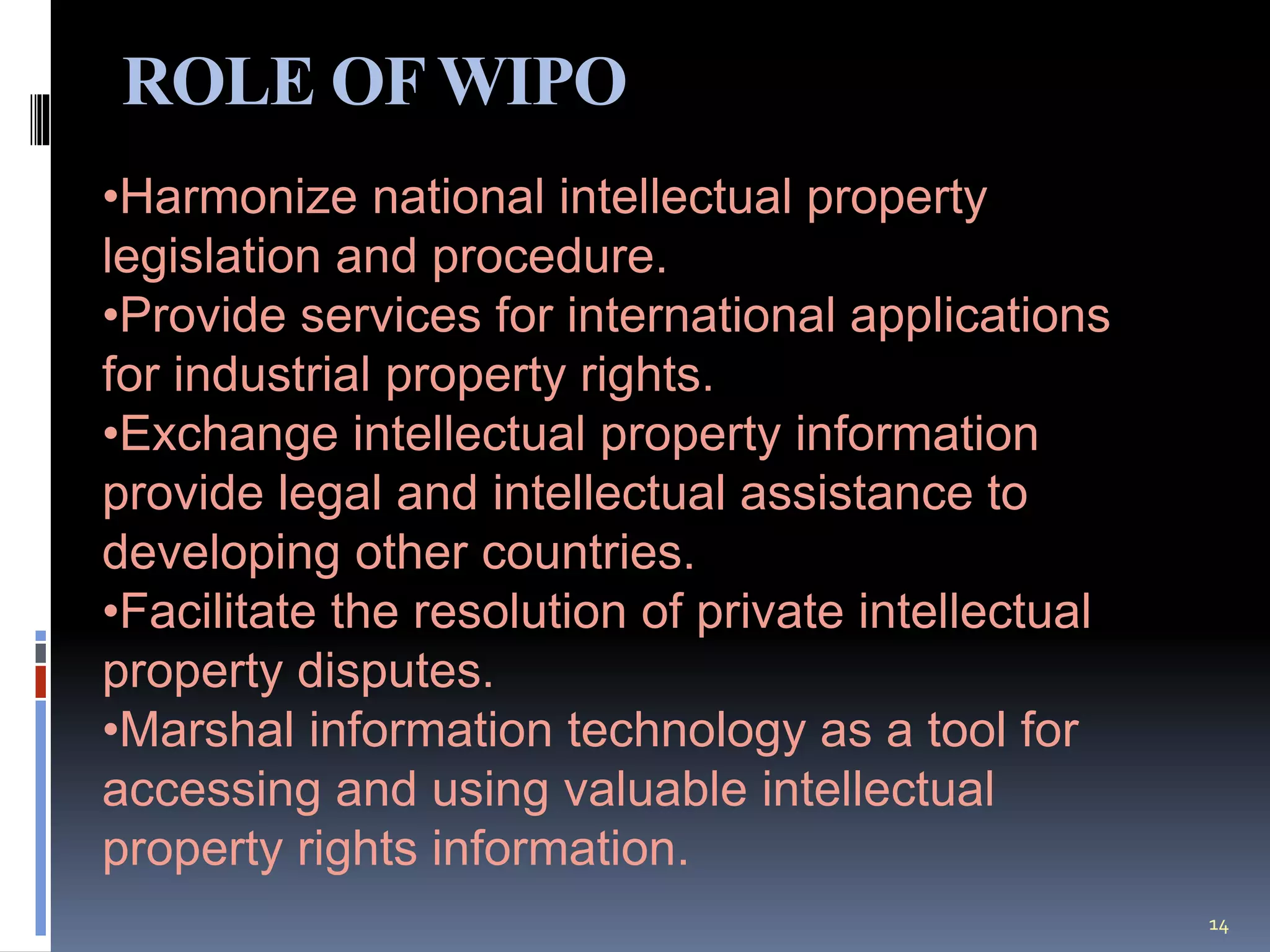 Role of wto wipo & epo in patent pre simple | PPT
