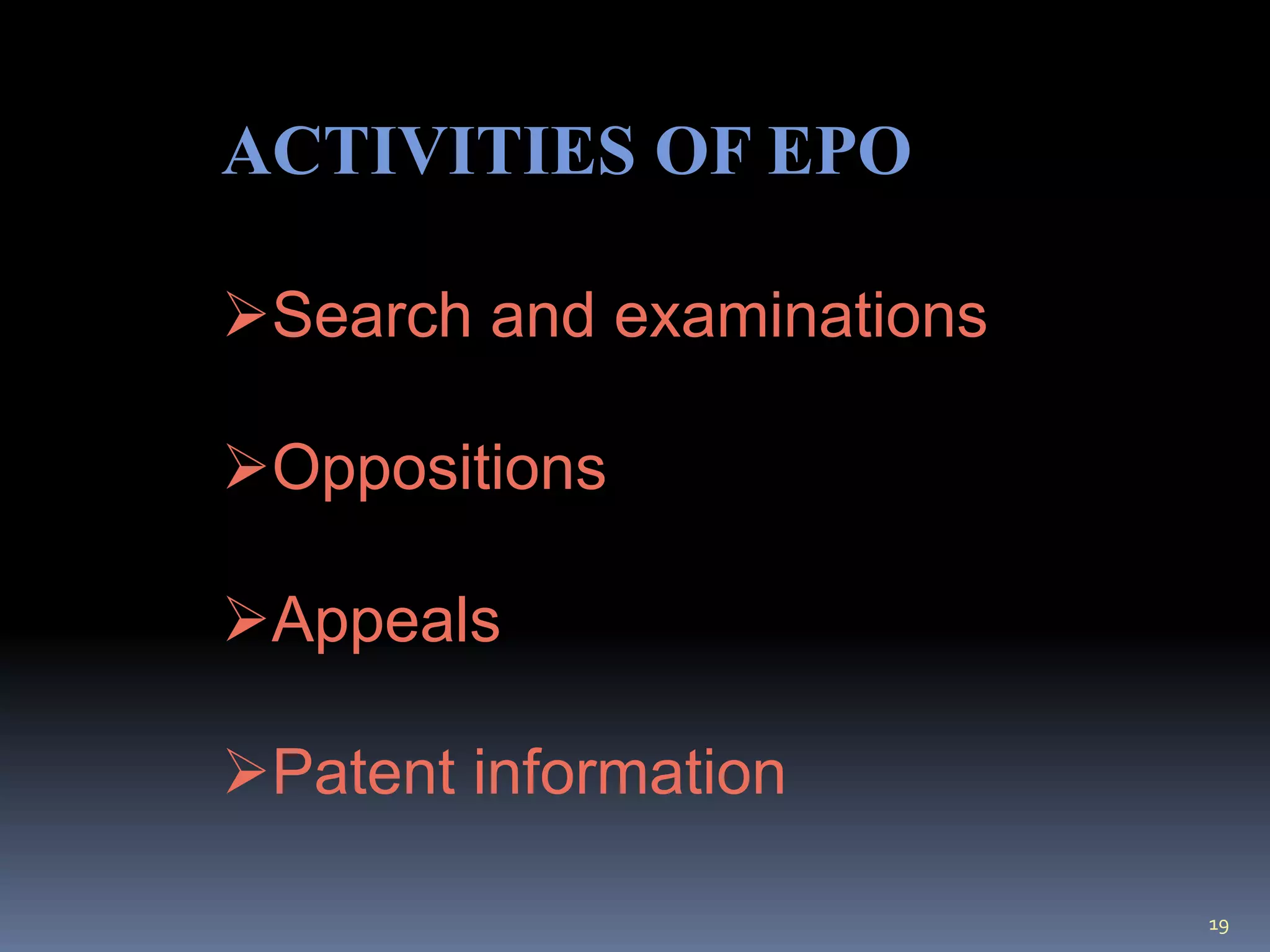 Role of wto wipo & epo in patent pre simple | PPTX