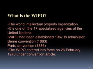 Role of wto wipo & epo in patent pre simple | PPT