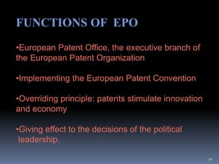 Role of wto wipo & epo in patent pre simple | PPT