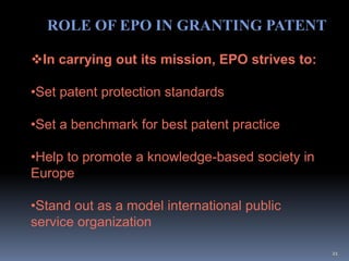 Role of wto wipo & epo in patent pre simple | PPT