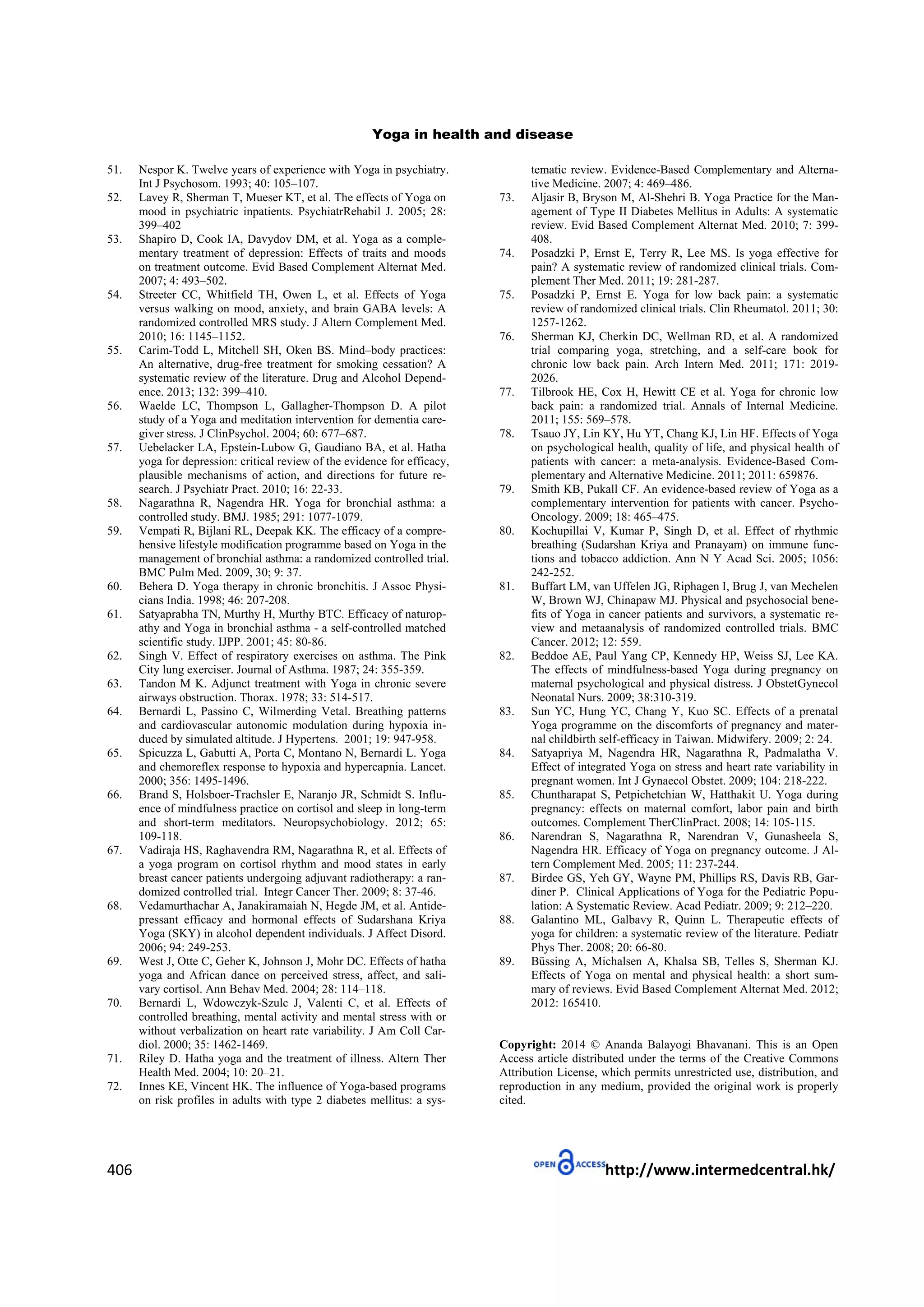 Role of yoga in health and disease | PDF