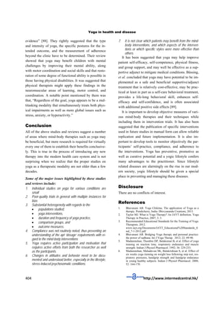 Role of yoga in health and disease | PDF
