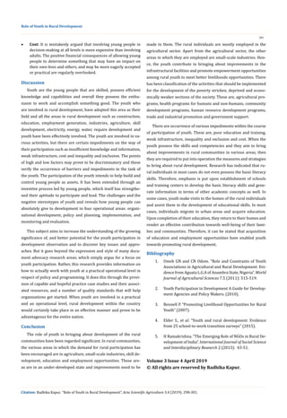 Role of youth in rural development | PDF