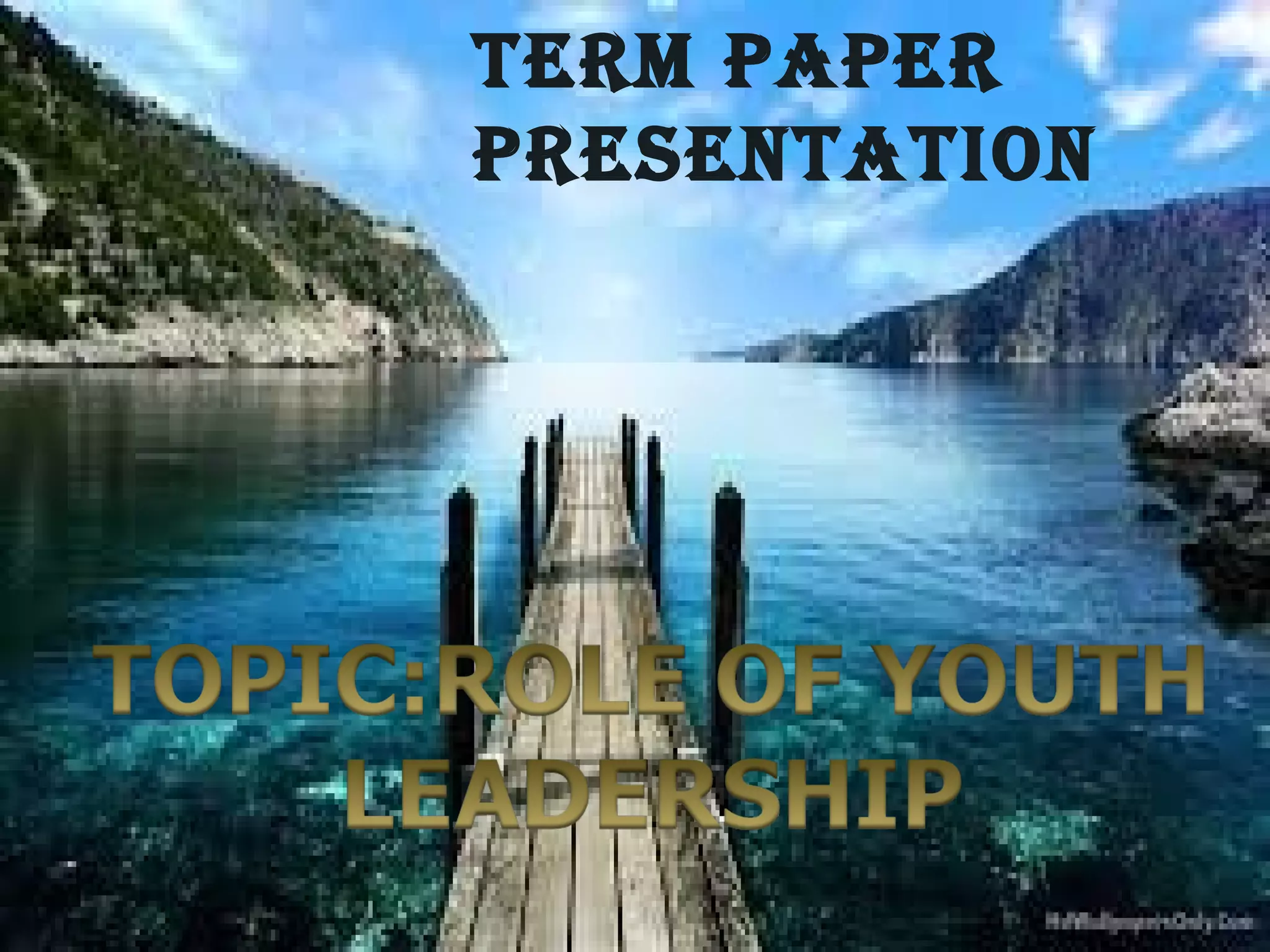 Role of youth leadership by emon | PPT