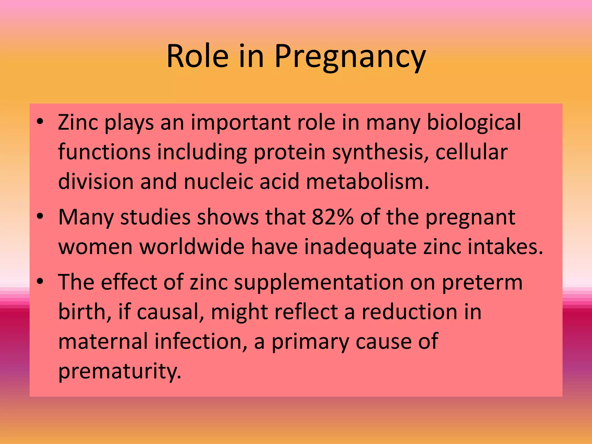 Role of zinc in health | PPT