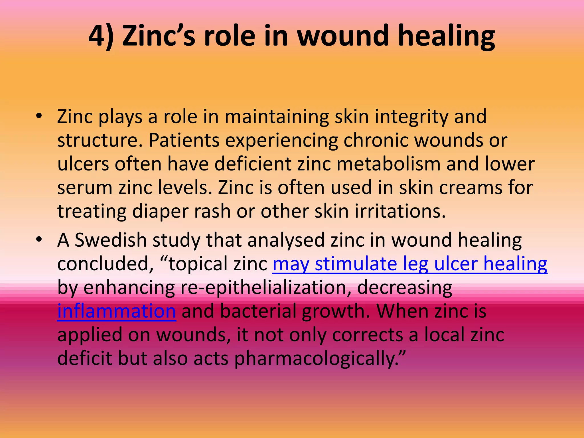 Role of zinc in health | PPT