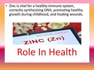 Role of zinc in health | PPT