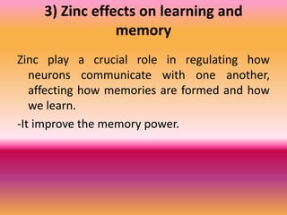 Role of zinc in health | PPT