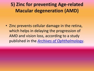 Role of zinc in health | PPT