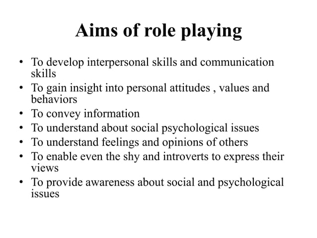 ROLE PLAY | PPTX | Roleplaying Games | Games and Puzzles