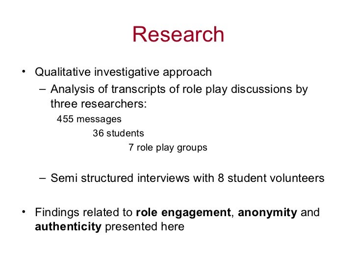 Role play case study