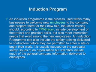 Role play induction process for new employees | PPT