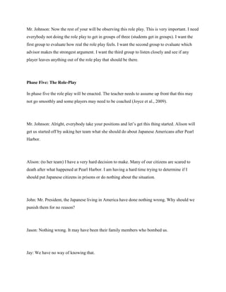 Role playing report | DOCX