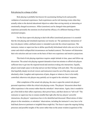 Role playing report | DOCX