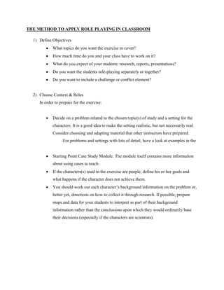 Role playing report | DOCX