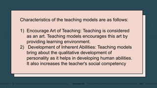 Role Playing Model - MODEL OF TEACHING PPT | PPTX | Education