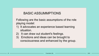 Role Playing Model - MODEL OF TEACHING PPT | PPTX | Education