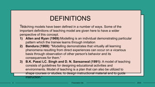 Role Playing Model - MODEL OF TEACHING PPT | PPTX | Education