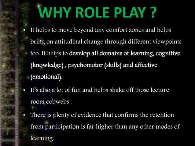 Role play in training | PPTX | Roleplaying Games | Games and Puzzles