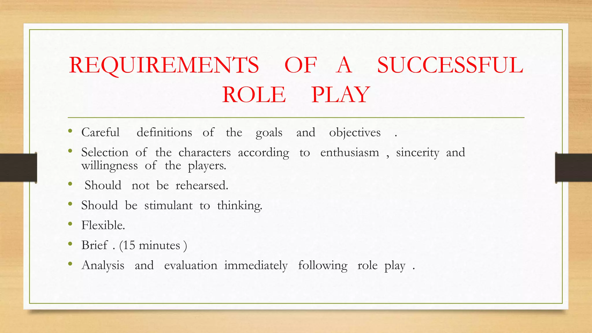 Role play model of teaching | PPTX